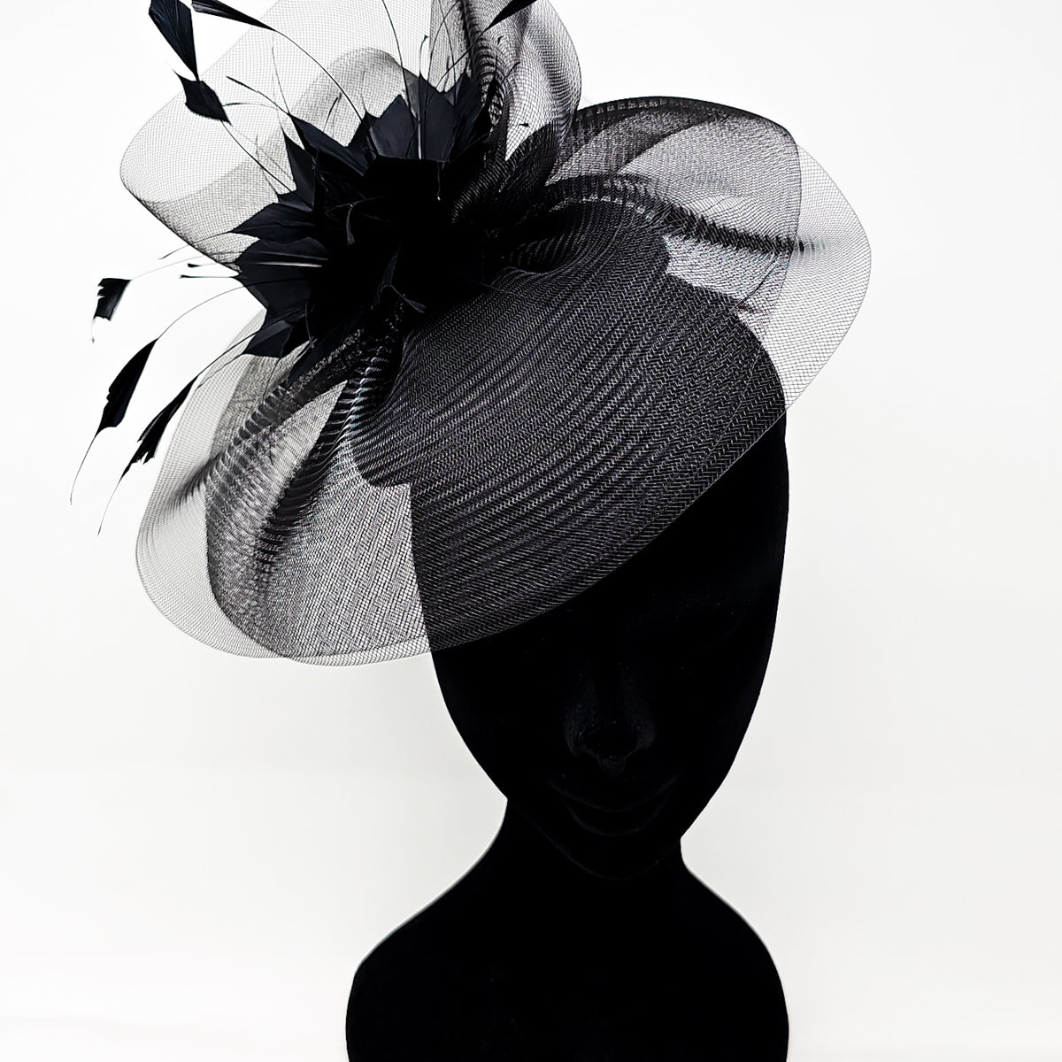 Black Feather Fascinator With Net Halo – Franklins