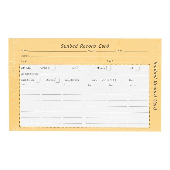 Sunbed Record Card (100) – Franklins
